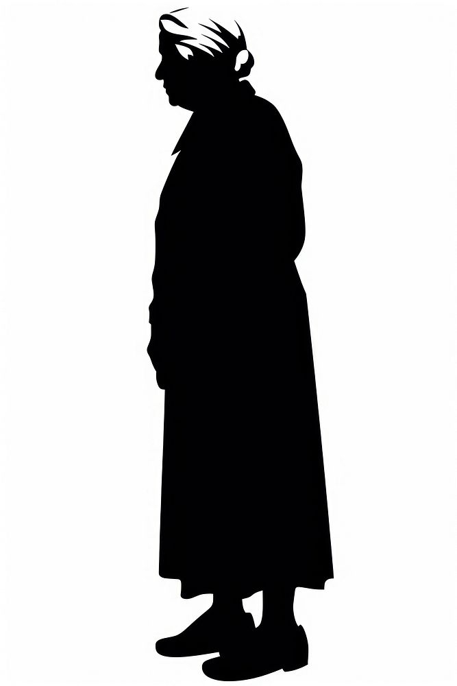 Old woman silhouette clothing overcoat. | Free Photo Illustration ...