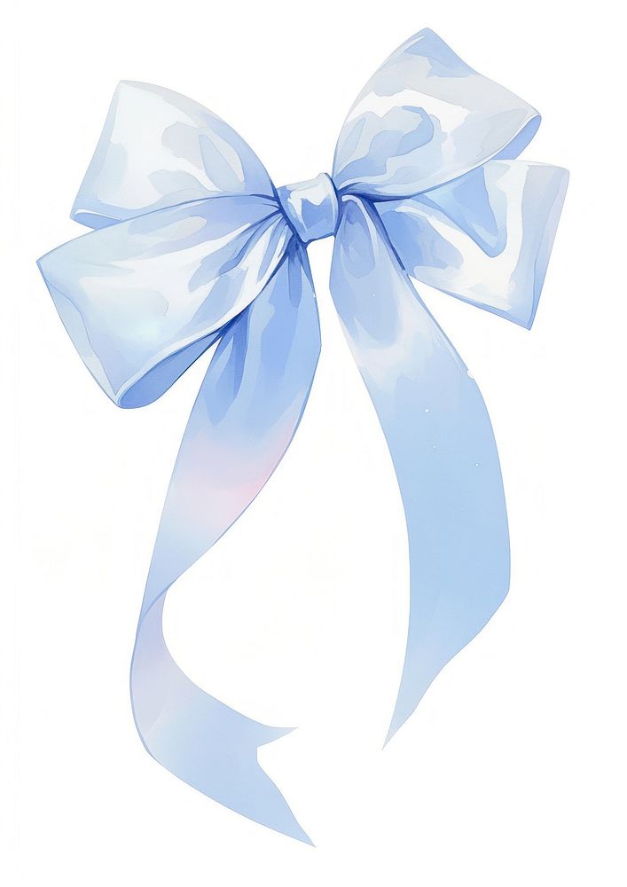 Elegant blue ribbon bow illustration | Free Photo Illustration - rawpixel