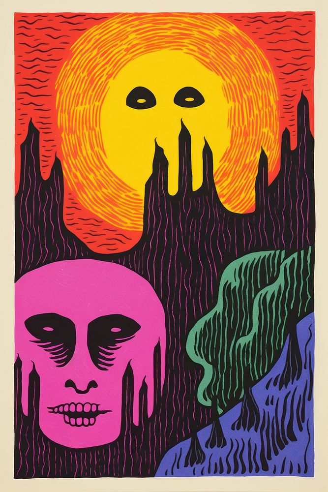 Hell illustrated painting drawing. | Free Photo Illustration - rawpixel