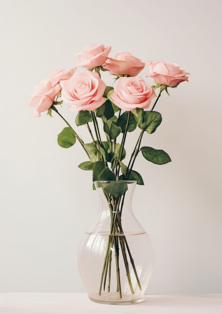 Elegant pink roses in vase | Free Photo - rawpixel