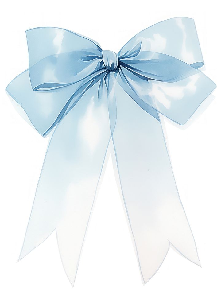 Elegant blue ribbon bow illustration | Free Photo Illustration - rawpixel