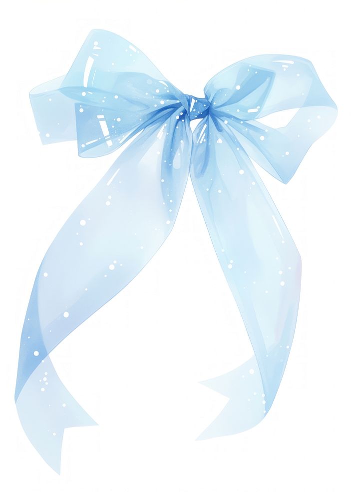 Elegant translucent blue ribbon bow | Free Photo Illustration - rawpixel