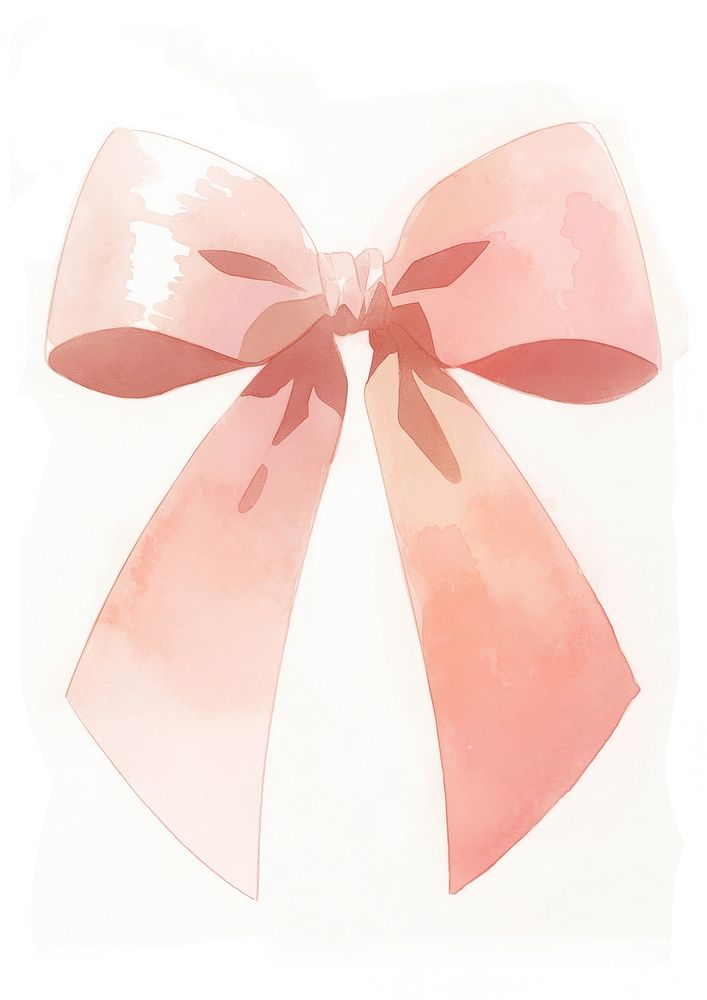 Elegant pink watercolor bow | Free Photo Illustration - rawpixel