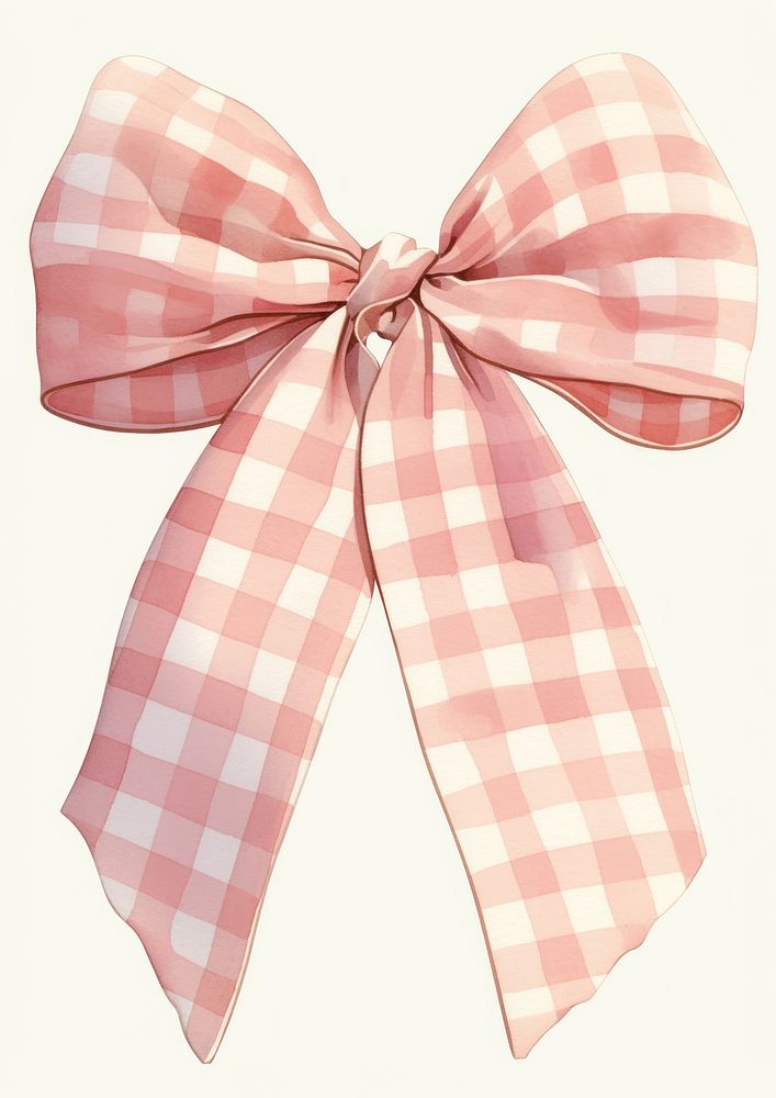 Pink gingham ribbon bow | Free Photo Illustration - rawpixel