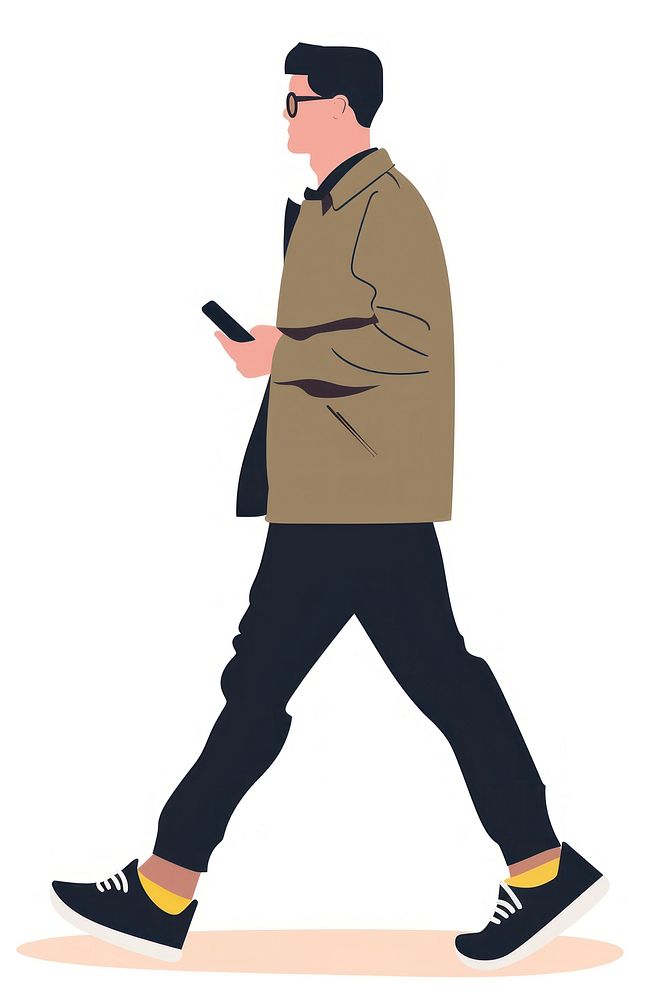 Man walking with smartphone | Free Photo Illustration - rawpixel