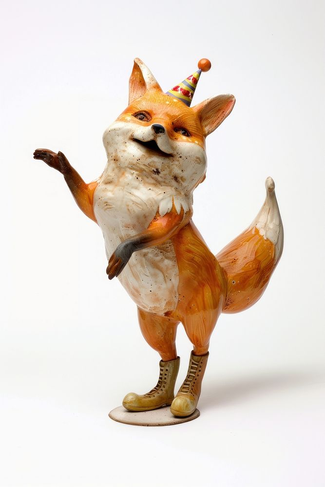 Whimsical fox sculpture with hat | Free Photo - rawpixel