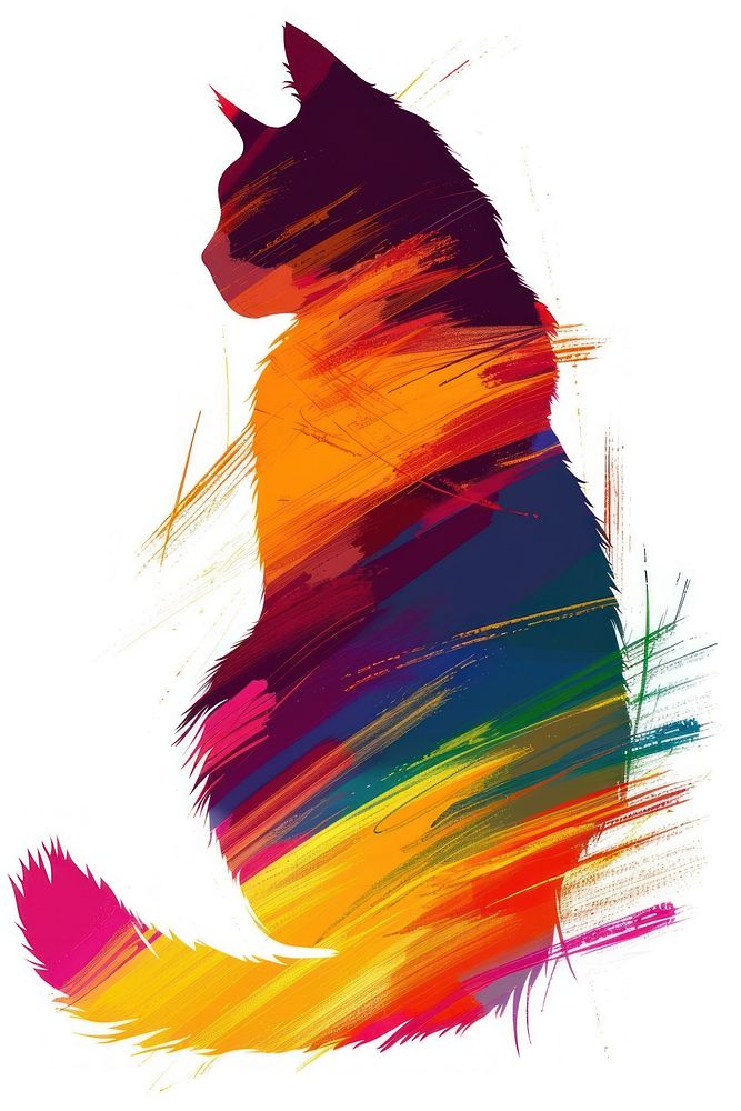 Colorful abstract cat illustration | Free Photo Illustration - rawpixel