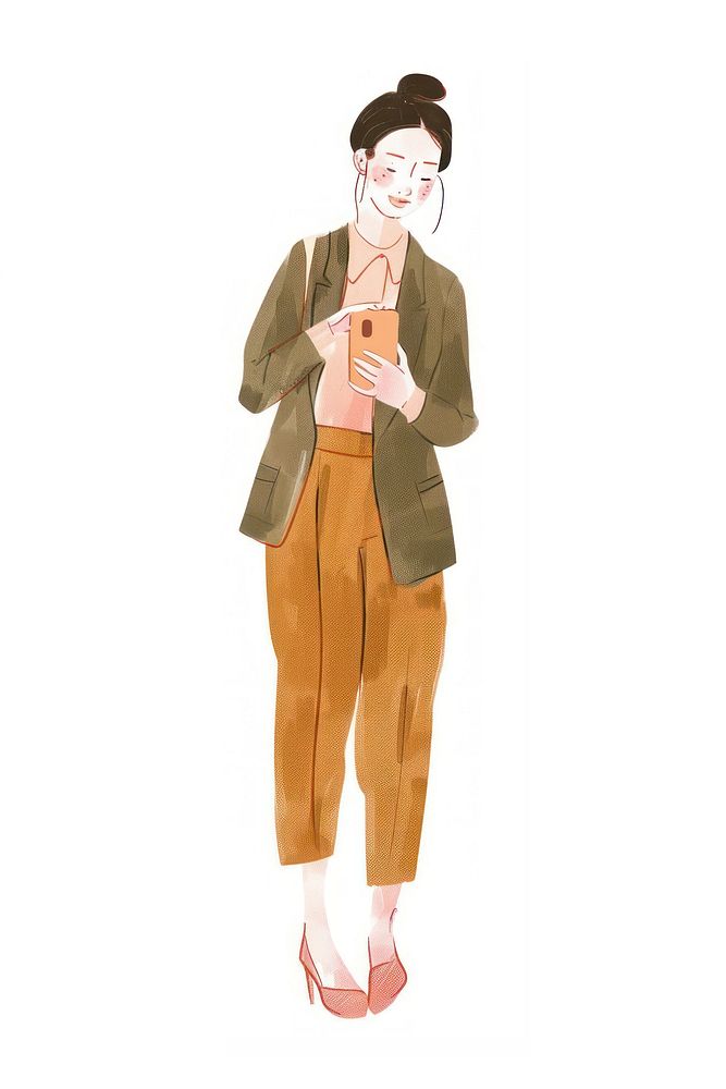 Stylish woman using smartphone illustration | Free Photo Illustration ...