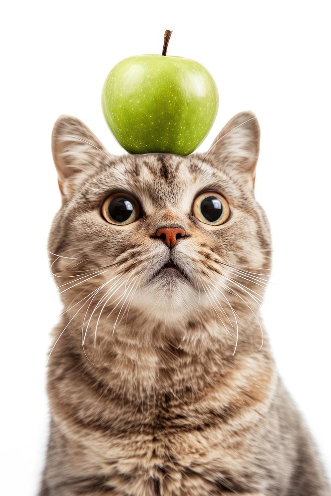 Cat balancing green apple | Free Photo - rawpixel