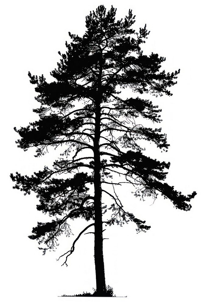 Pine tree outline silhouette conifer | Free Photo Illustration - rawpixel