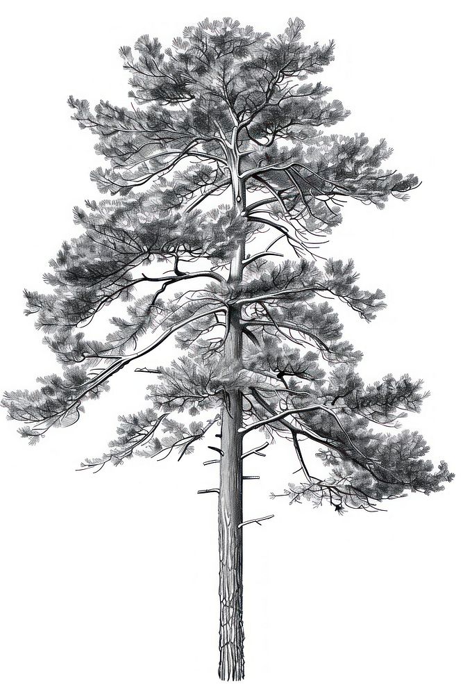 Pine tree outline symbol illustrated | Free Photo Illustration - rawpixel