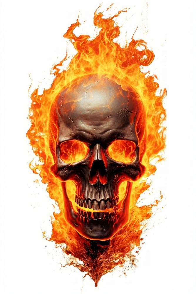 Skull with fire bonfire flame | Free Photo Illustration - rawpixel