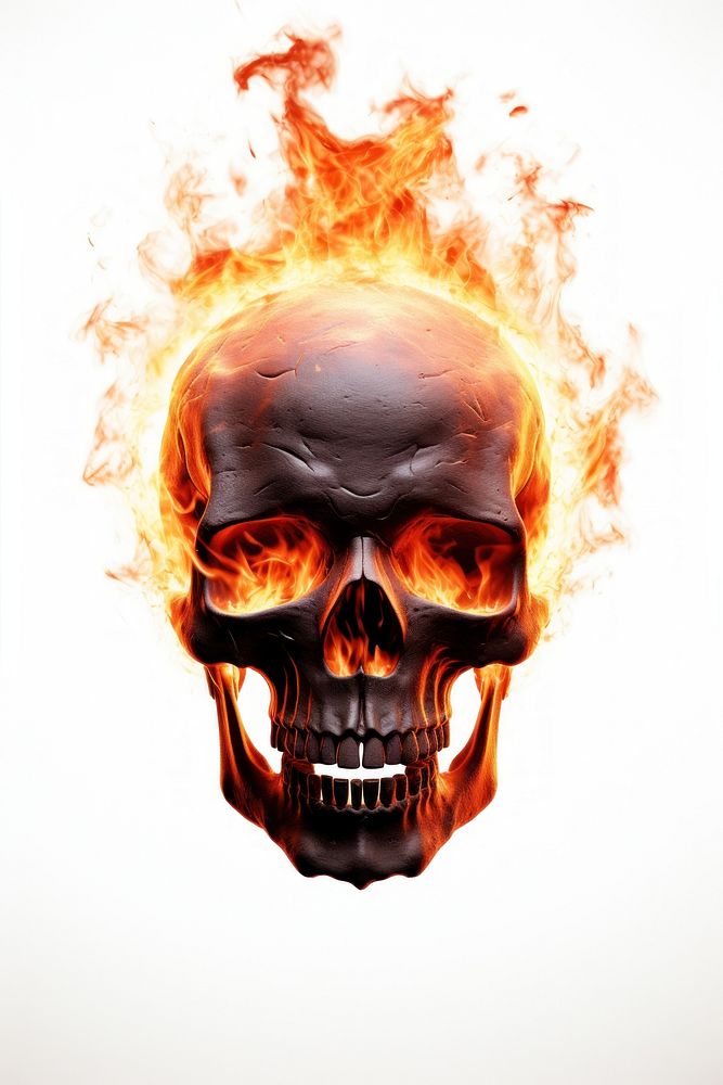 Skull fire bonfire person flame. | Free Photo Illustration - rawpixel