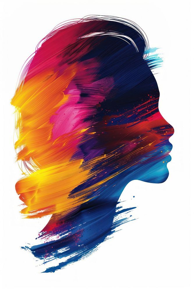 Colorful abstract human profile | Free Photo Illustration - rawpixel