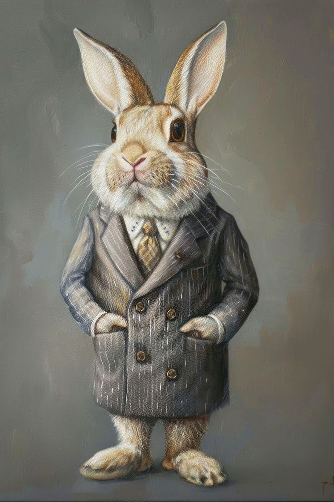 Dapper rabbit in formal attire | Free Photo Illustration - rawpixel