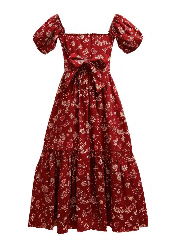 Elegant floral red dress | Free Photo - rawpixel