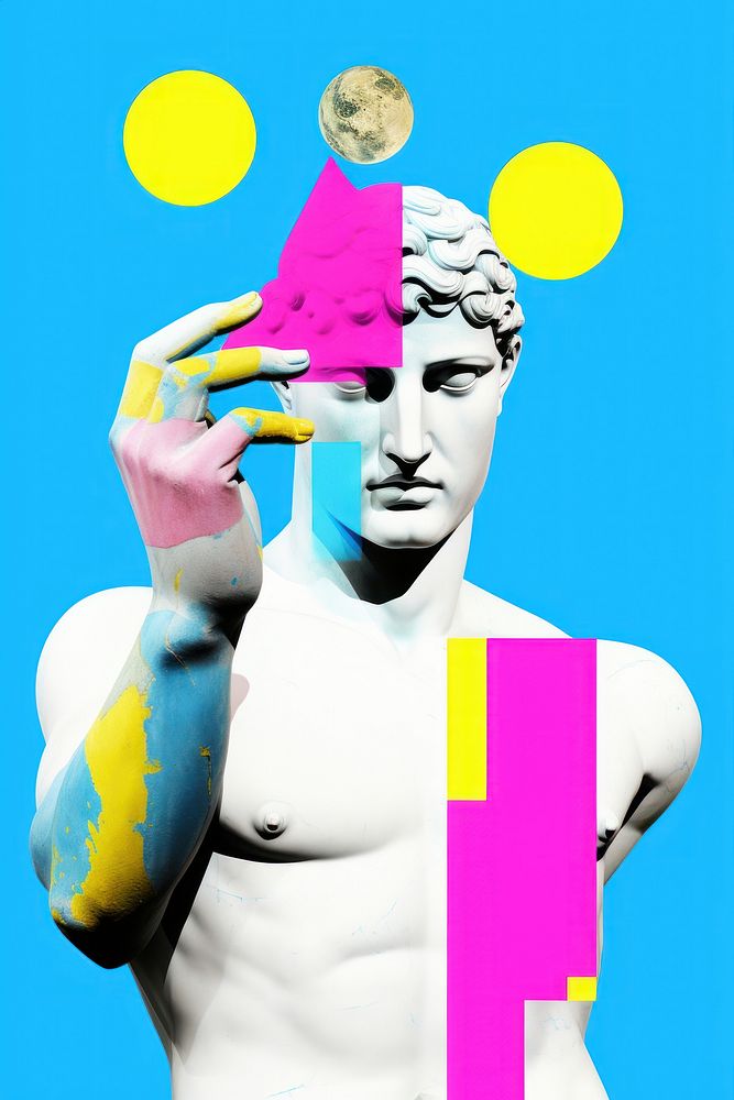 Collage art greek statue and | Free Photo Illustration - rawpixel