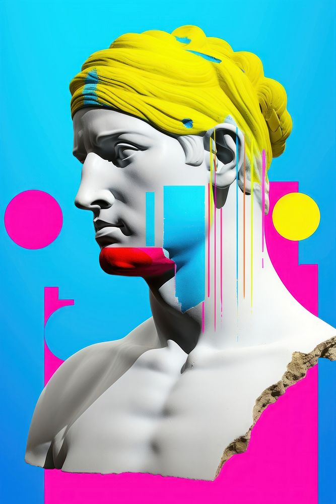 Collage art greek statue and | Free Photo Illustration - rawpixel