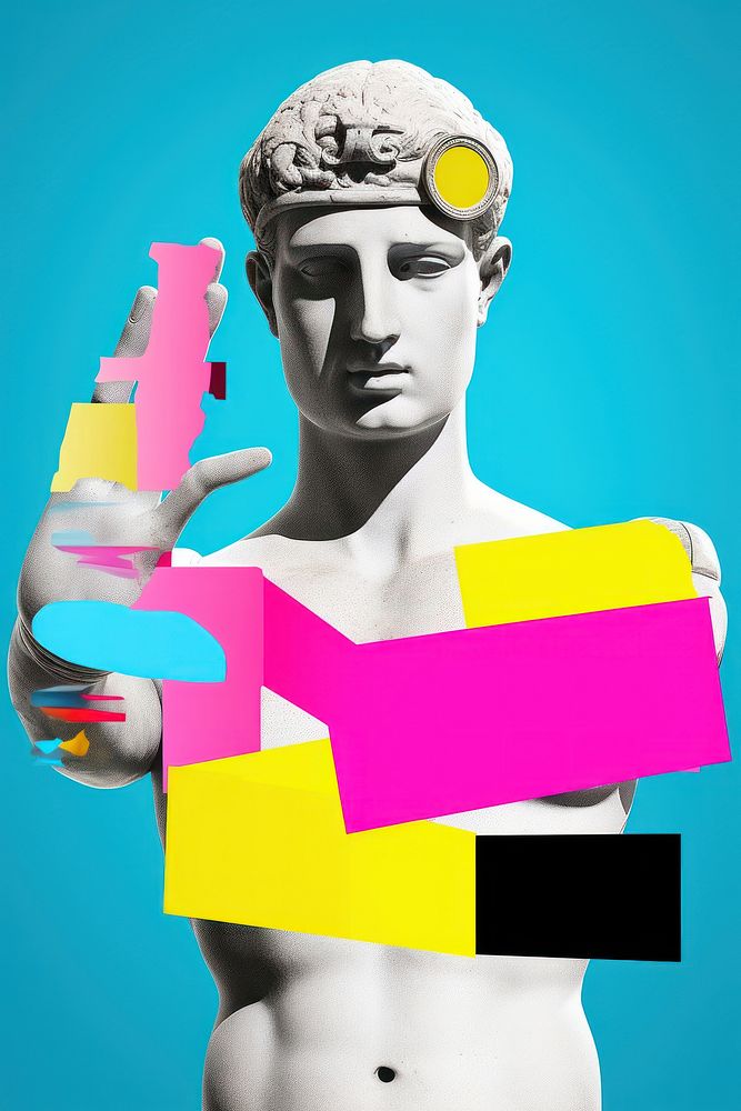 Collage art greek statue and | Free Photo Illustration - rawpixel