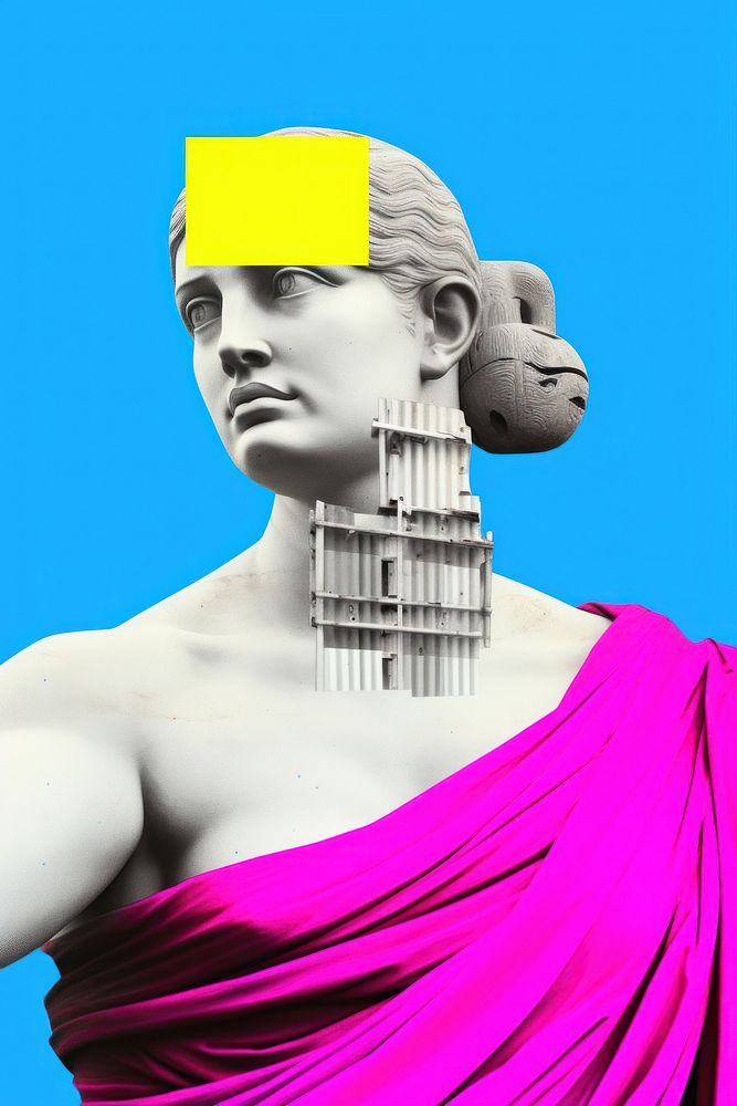 Collage art greek statue and | Free Photo Illustration - rawpixel