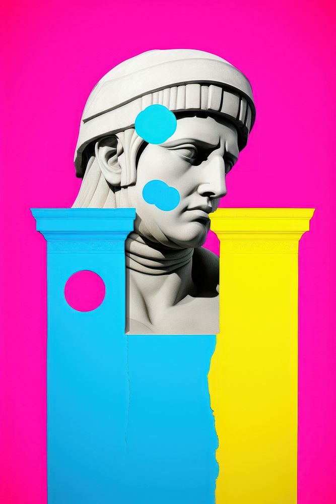 Collage art greek statue and | Free Photo Illustration - rawpixel