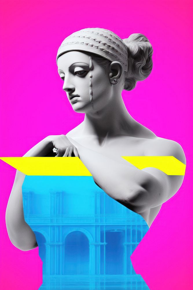 Collage art greek statue and | Free Photo Illustration - rawpixel