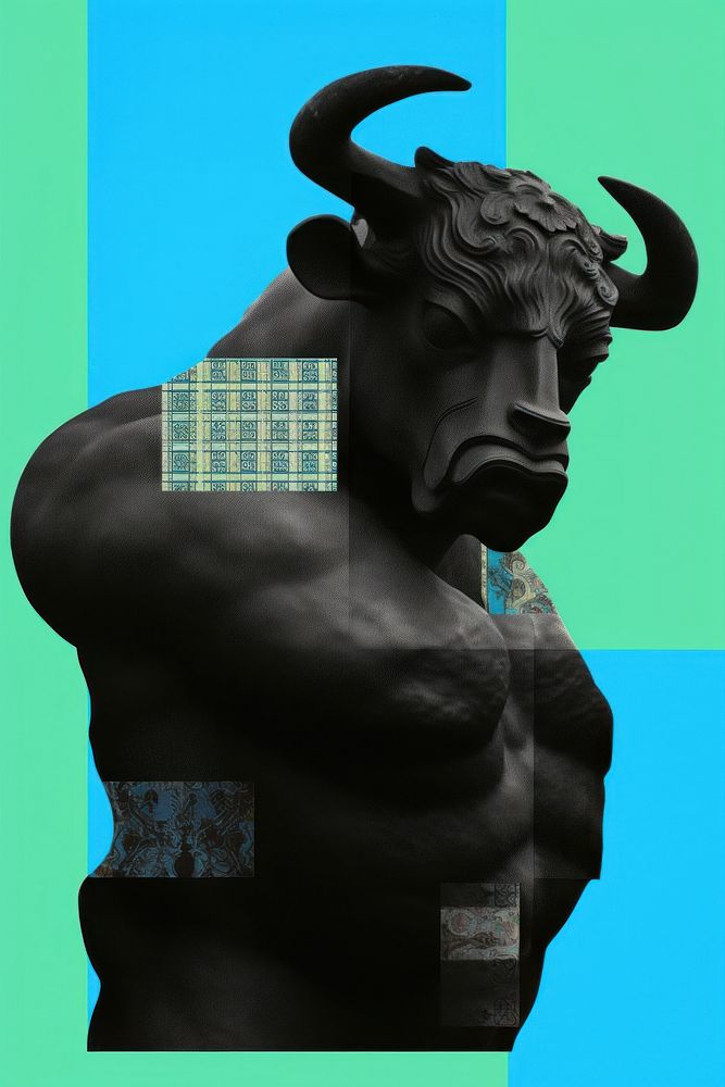 Minotaur statue art wildlife buffalo. | Free Photo Illustration - rawpixel
