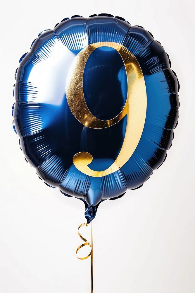 Blue gold number nine balloon | Free Photo - rawpixel