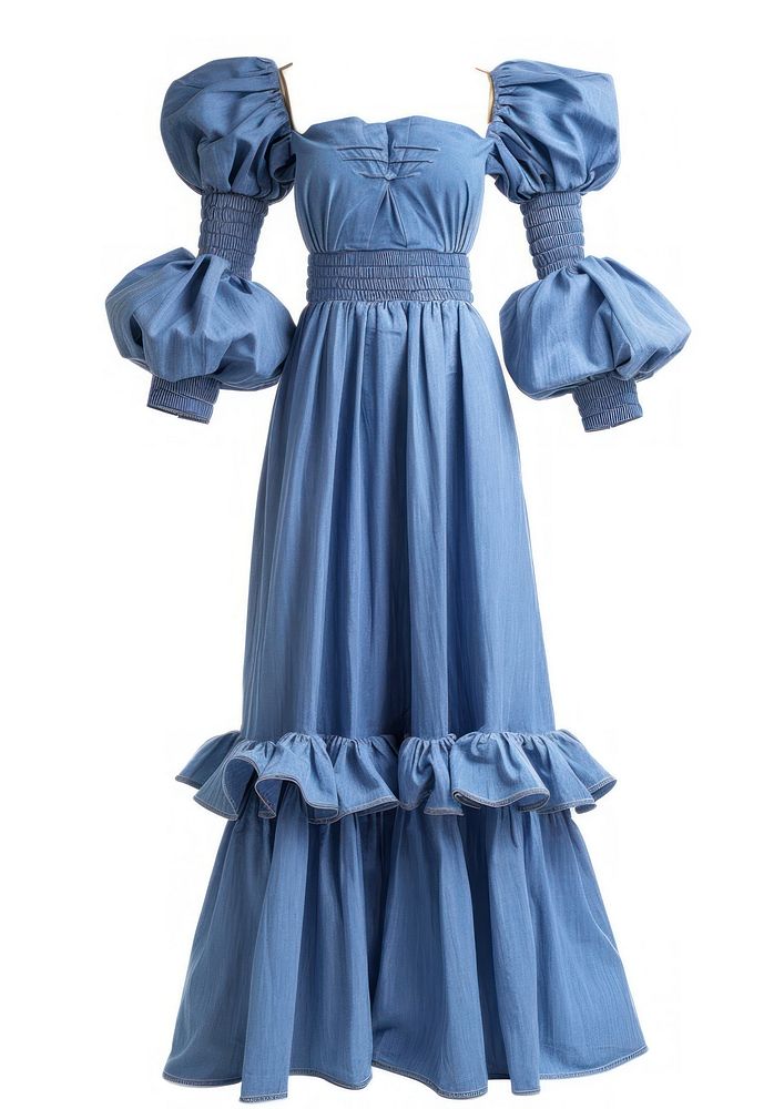 Elegant blue puff sleeve dress | Premium Photo - rawpixel