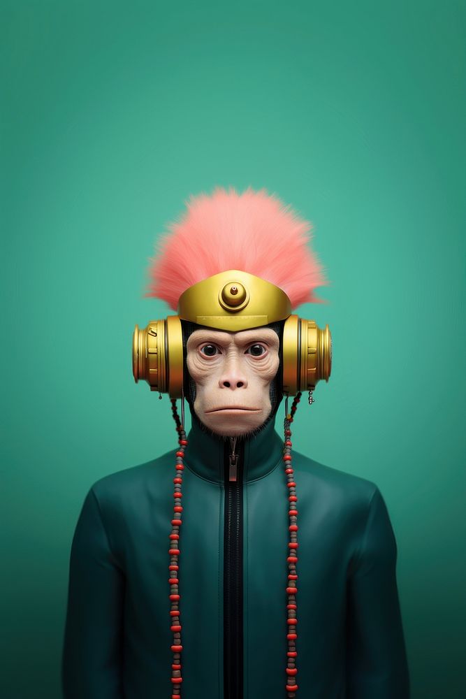Futuristic monkey with headphones | Free Photo - rawpixel