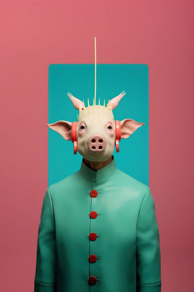 Surreal pig-headed figure portrait | Free Photo - rawpixel