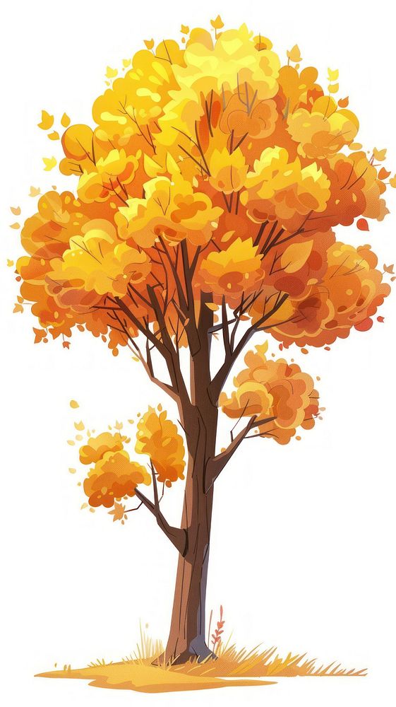 Vibrant autumn tree illustration | Free Photo Illustration - rawpixel