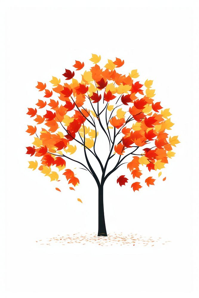Vibrant autumn tree illustration art | Free Photo Illustration - rawpixel