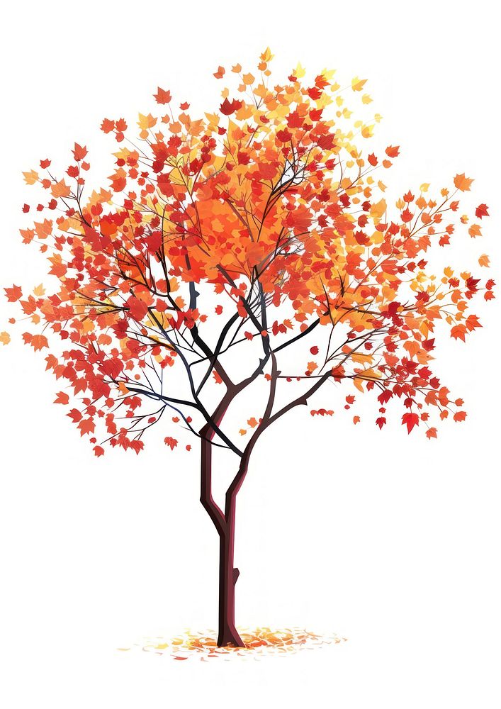 Vibrant autumn tree illustration | Free Photo Illustration - rawpixel