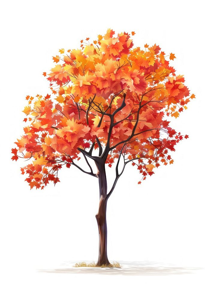 Vibrant autumn tree illustration | Free Photo Illustration - rawpixel