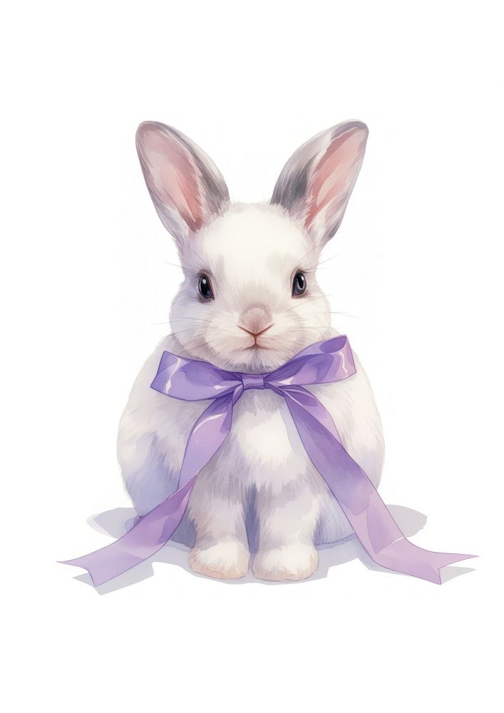 Purple coquette cute rabbit rat | Free Photo Illustration - rawpixel