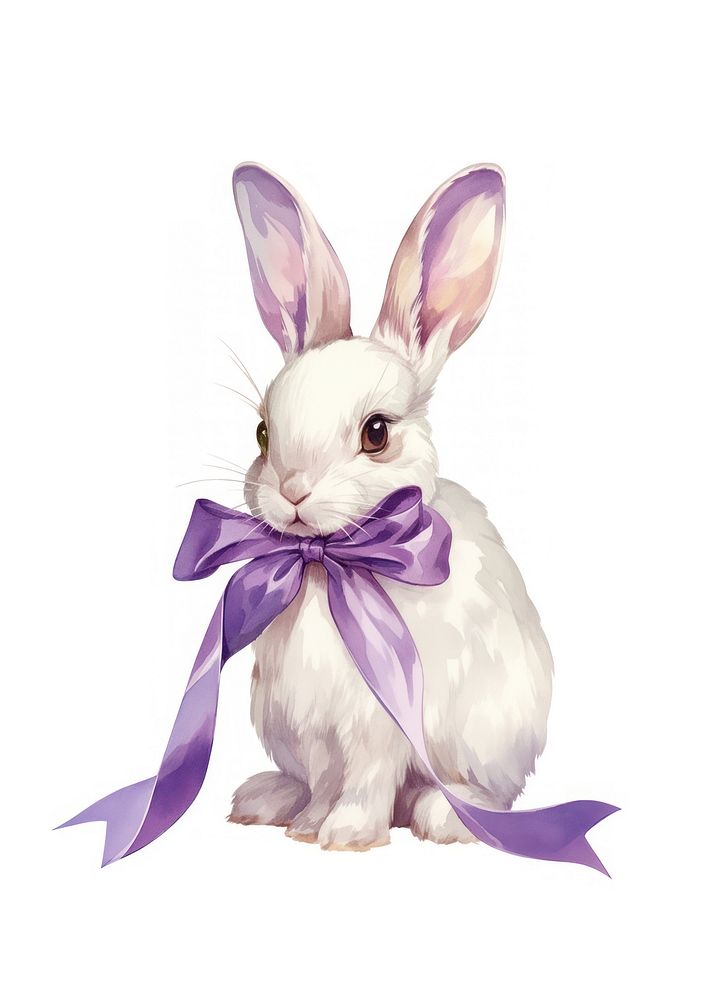 Purple coquette rabbit rat animal | Free Photo Illustration - rawpixel