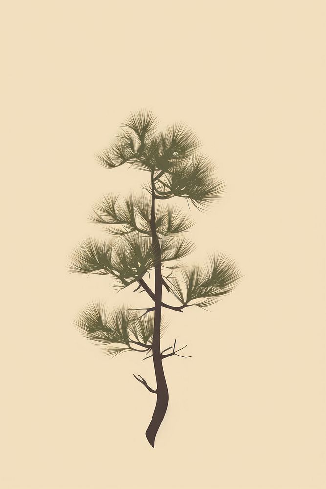 Pine tree illustrated conifer drawing. | Free Photo Illustration - rawpixel