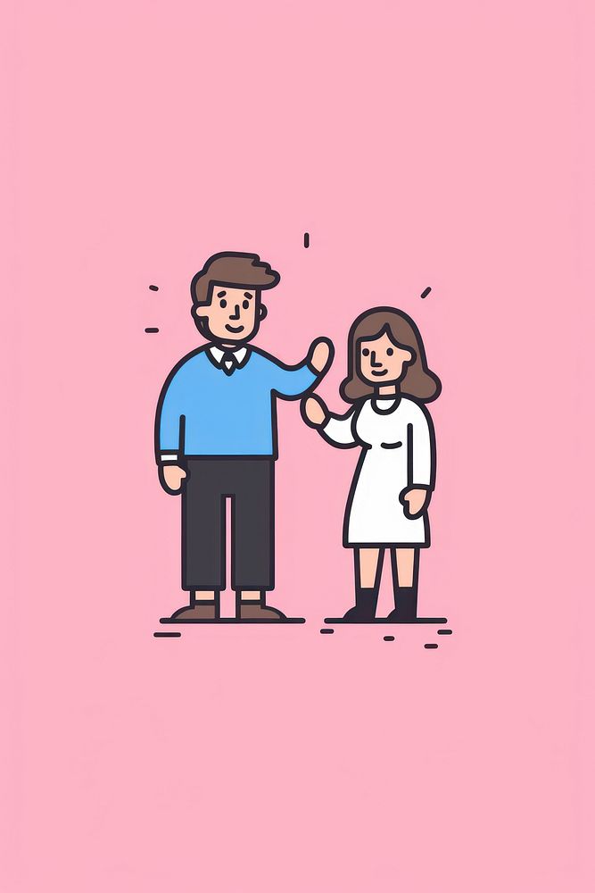 Happy couple cartoon illustration | Free Photo Illustration - rawpixel