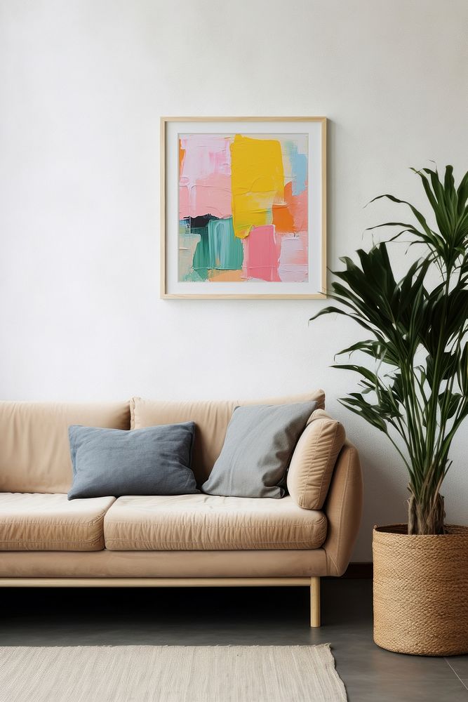 Modern living room abstract art | Free Photo - rawpixel