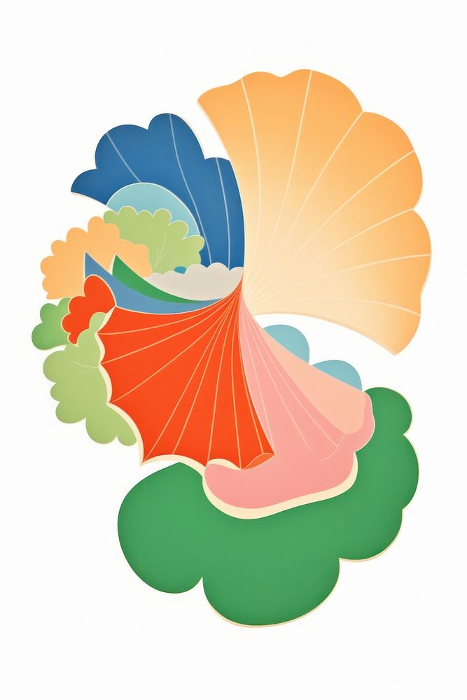 Abstract colorful fan shapes | Free Photo Illustration - rawpixel