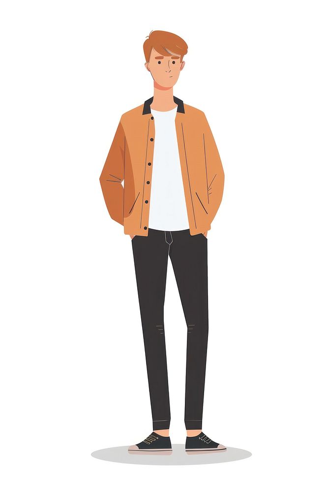 Casual young man standing illustration | Free Photo Illustration - rawpixel