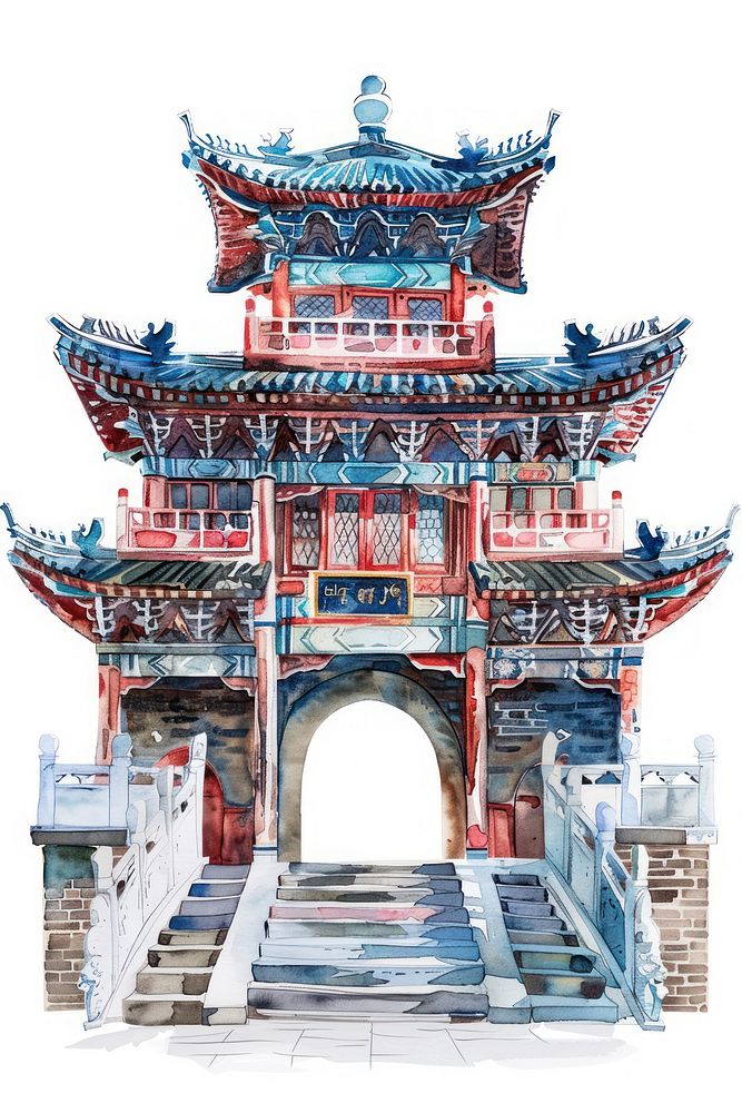 Chinese castle gate architecture staircase | Free Photo Illustration ...