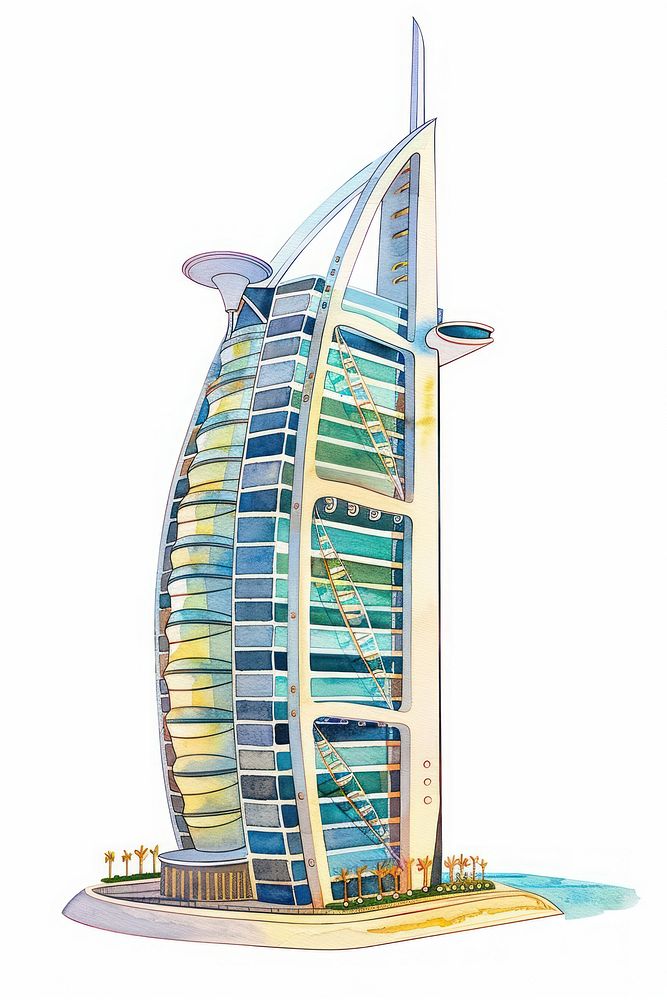 Burj Al Arab architecture landmark | Free Photo Illustration - rawpixel