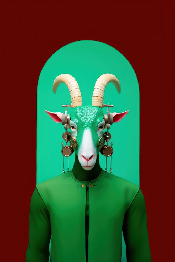 Surreal goat-headed humanoid portrait | Free Photo - rawpixel