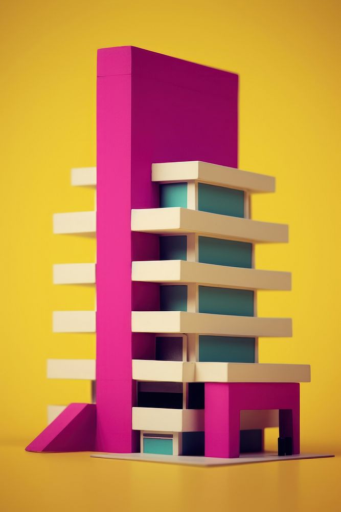 Modern colorful building illustration | Free Photo Illustration - rawpixel