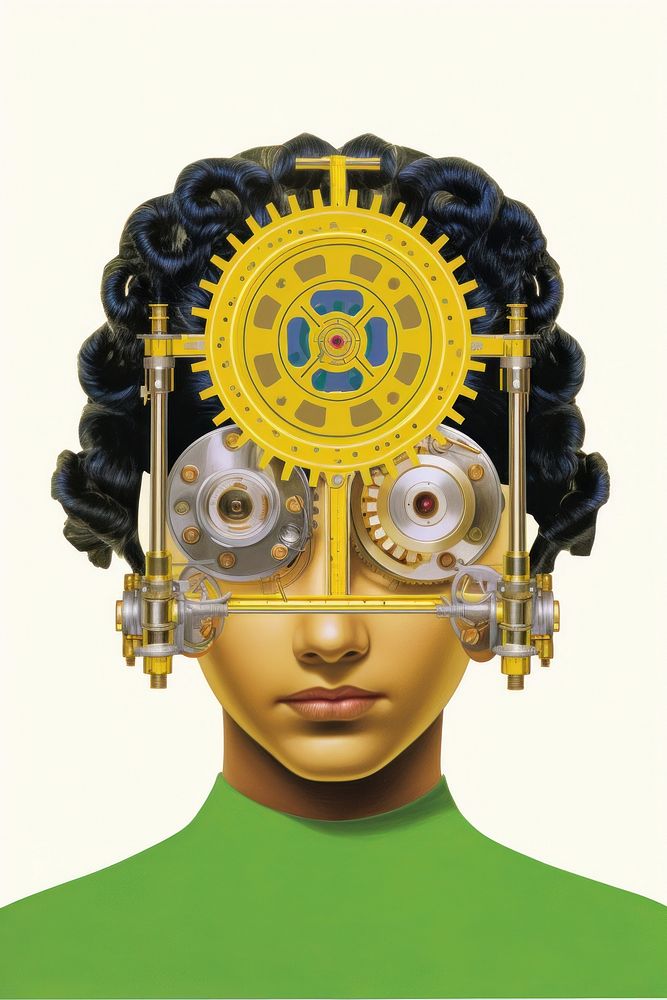 Futuristic human-machine hybrid portrait | Premium Photo Illustration ...