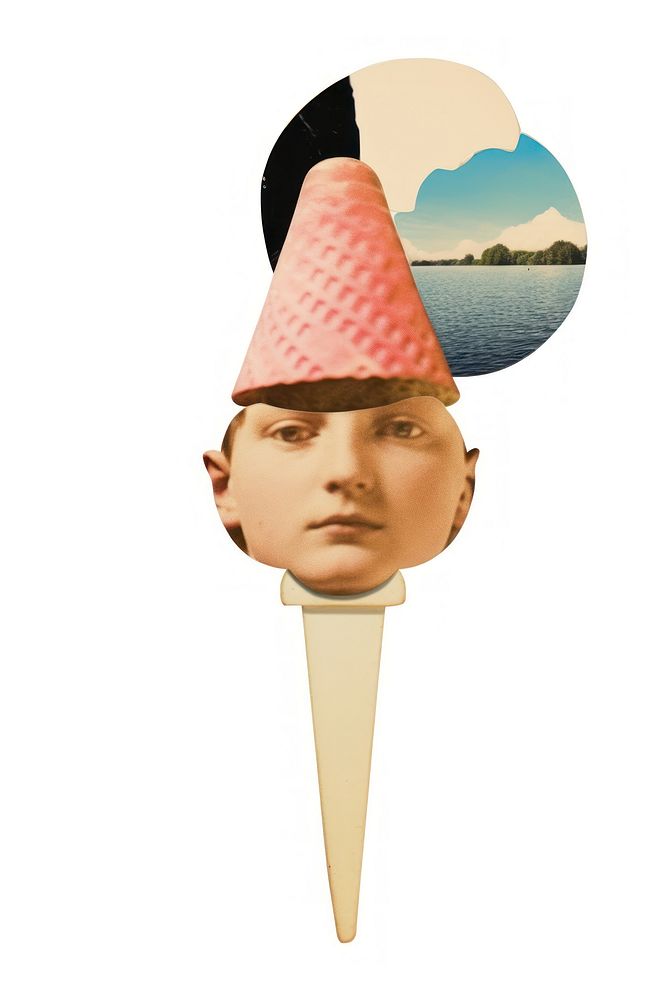 Surreal collage ice cream head | Free Photo Illustration - rawpixel