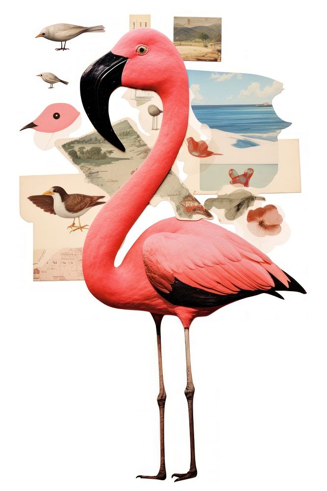 Vintage flamingo collage art | Free Photo Illustration - rawpixel