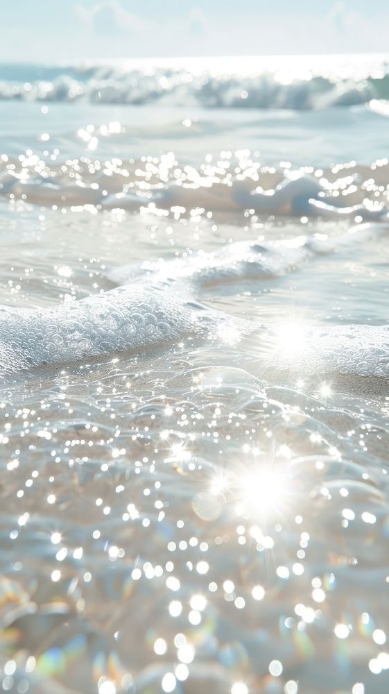 Sparkling beach waves and sunlight | Free Photo - rawpixel